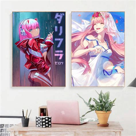 Darling In The Franxx Anime Canvas Wall Art Sexy Zero Two Poster