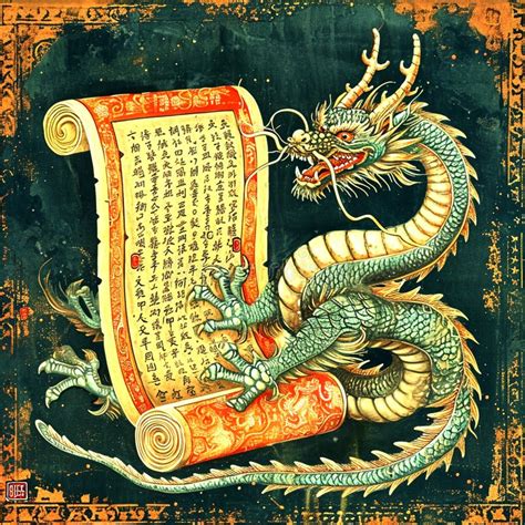 Dragon With A Scroll Chinese New Year Generative Ai Stock