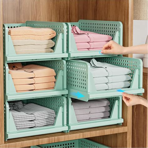 Snslxh 5 Pack Stackable Closet Organizer Box Multifunctional