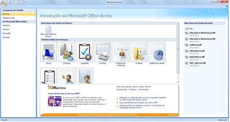 banco de dados acces 2007 tutorial básico de access 2007