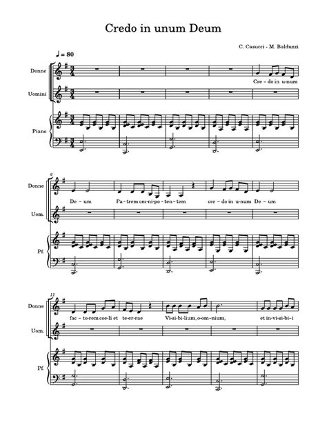 C Casucci M Balduzzi Credo In Unum Deum Pdf