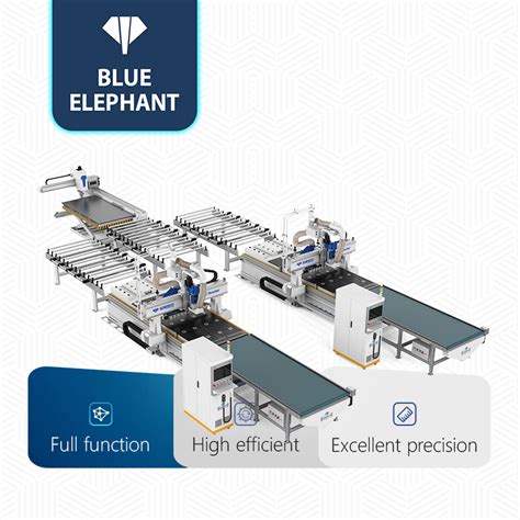 Blue Elephant Cnc Fully Automatic Panel Furniture Cabinet Door Production Line Cnc Nesting And