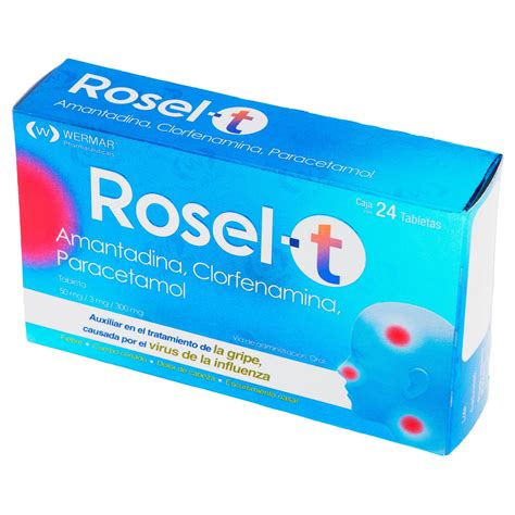 Rosel T 50mg3300mg Con 24 Tabletas Amantadinaclorfenaminaparaceta