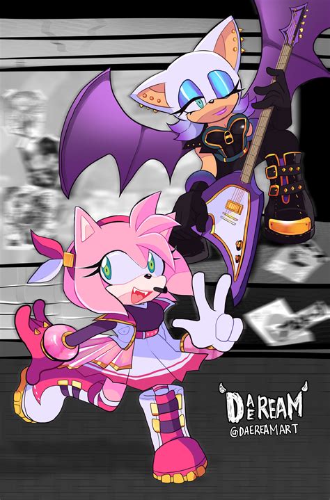 Amy Rose And Rouge The Bat By Deaream On Deviantart