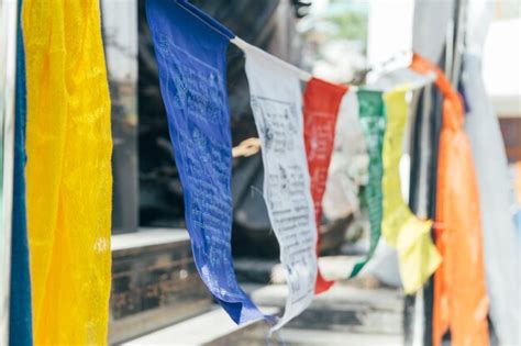Premium Photo Multi Colored Flags Hanging Outdoors