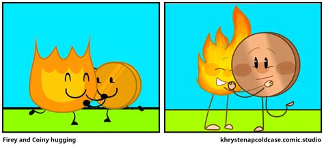 Firey And Coiny Hugging Comic Studio