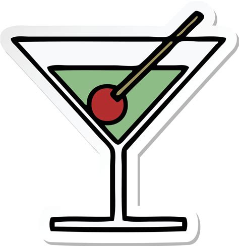 Sticker Of A Cute Cartoon Fancy Cocktail 10745024 Vector Art At Vecteezy