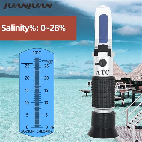 Atc 0 28 Salinity Meter Salt Specific Gravity Sea Salinometer Seawater Refractometer For