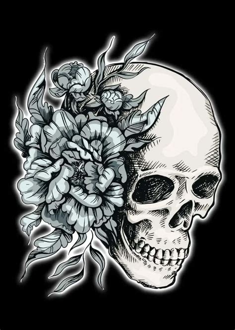 Download A Symbol Of Love Skulls And Roses Wallpaper