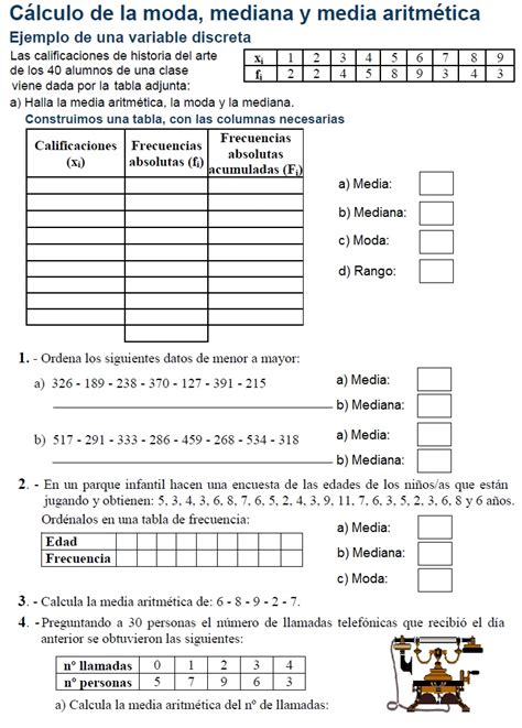 Hojas De Trabajo Sobre Medidas De Tendencia Central Sem 27 Ficha