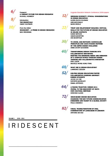 Iridescent Vol 1 Issue 1 International Council Of Design