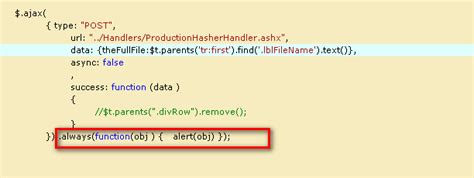 Jquerys Ajax Always Function Jqxhr Object Doesnt Exists