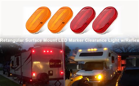 14pcs 4 Inch Rectangle Led Trailer Marker Lights Wreflex