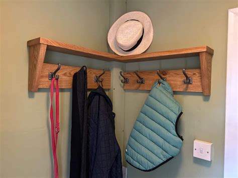 Solid Oak Coat Hook Rack Celtic Timber