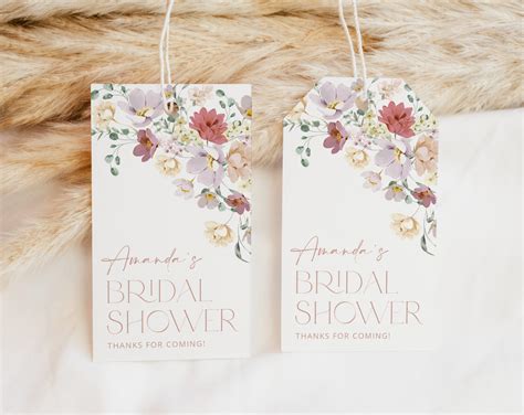 Red Printable Circular Tags Bridal Shower