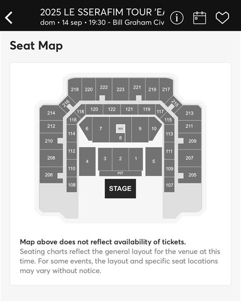 Seating Map For Le Sserafim In San Francisco Ptkorea