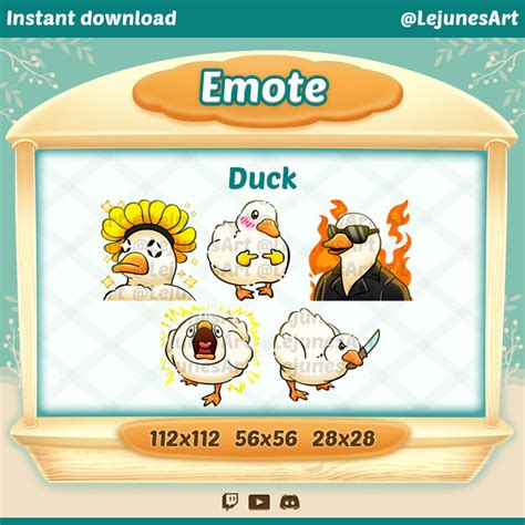 Duck Emote Duck Twitch Emotes Emote For Youtube Discord And Twitch Goose Meme Etsy