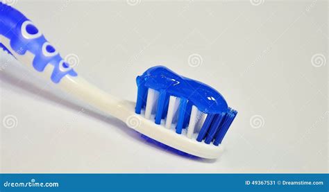 Blue Toothbrush With A Blue Toothpaste Stock Image Image Of Healthy
