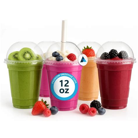 12oz Smoothie Cups With Lids Pk50 Cakerysuppliers