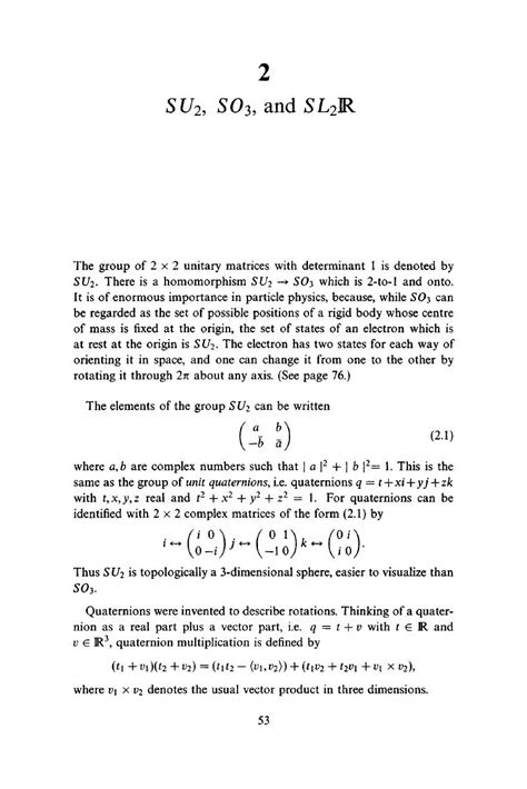 Su2 So3 And Sl2ℝ Chapter 2 Lectures On Lie Groups And Lie Algebras