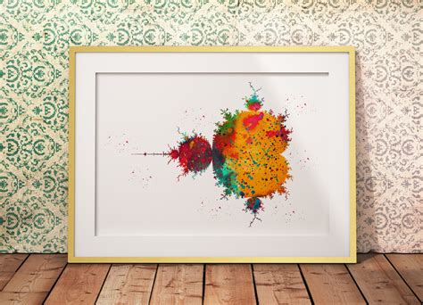 Mandelbrot Set Fibonacci Sequence Poster Science Watercolor Etsy