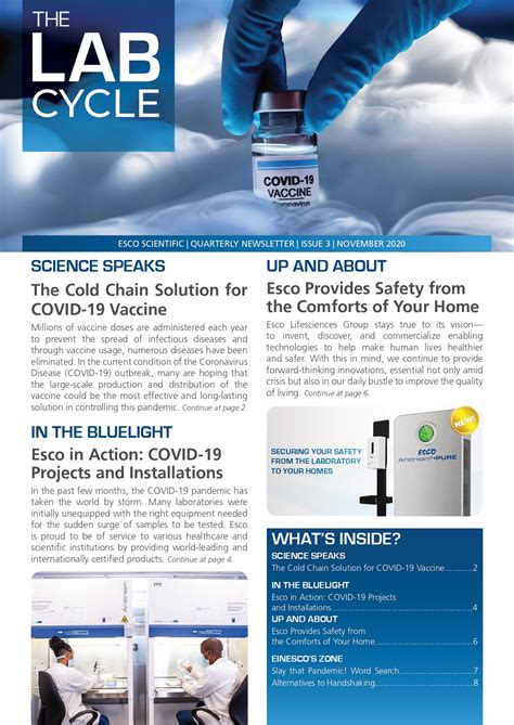 The Lab Cycle Newsletter 3rd Issue Esco Lifesciences
