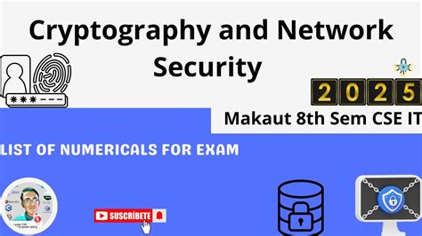 Math And Numerical For Cryptography ️makaut Cse It 8th Sem Makaut Cseit Cns Network Crypto