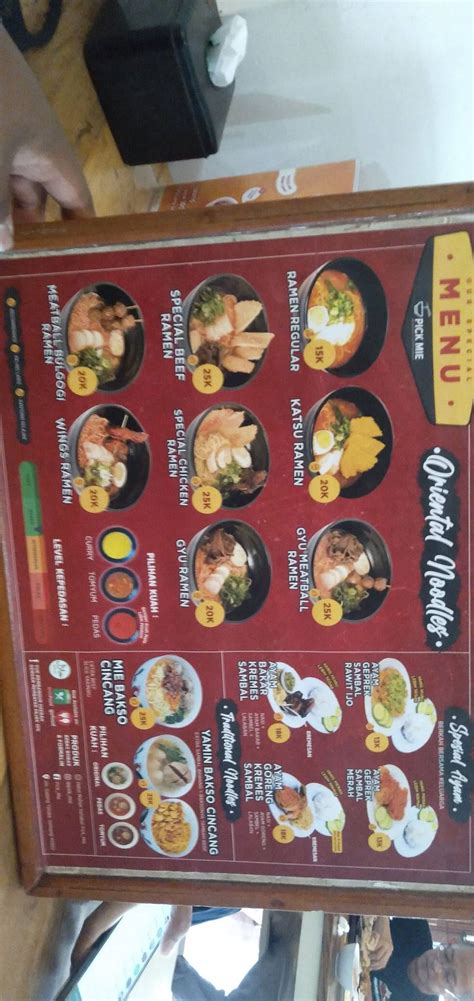 Menu At Pick Mie Restaurant Pameungpeuk