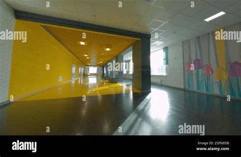 Harmonic Color Compositions In Interior Design Of School Stock Video