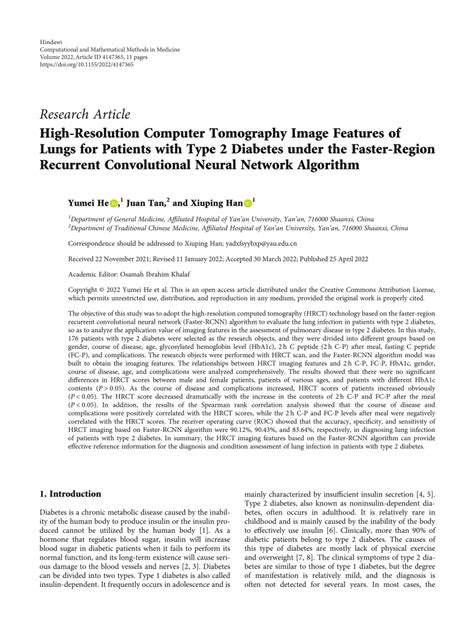 PDF High Resolution Computer Tomography Image Features Of Lungs For Patients With Type