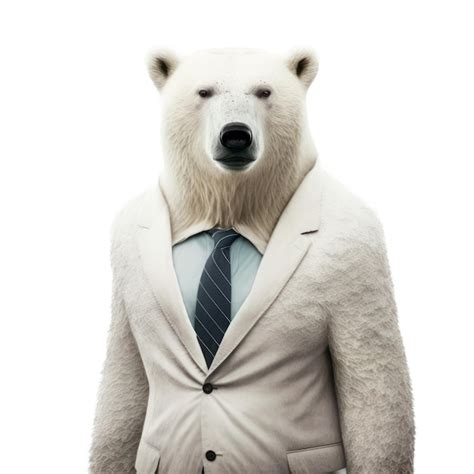 Premium Ai Image Polar Bear In A Suit Generative Ai