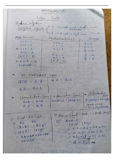 Semiconductor And Logic Gates Handwritten Notes For Neet Physics Clear