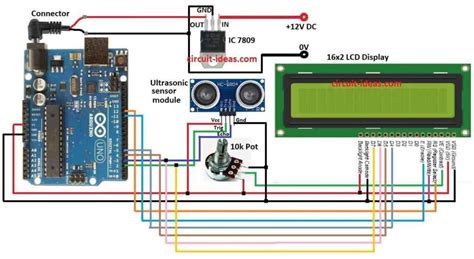 Distance Measurement Circuit Using Ultrasonic Sensor And Arduino Circuit Ideas For You