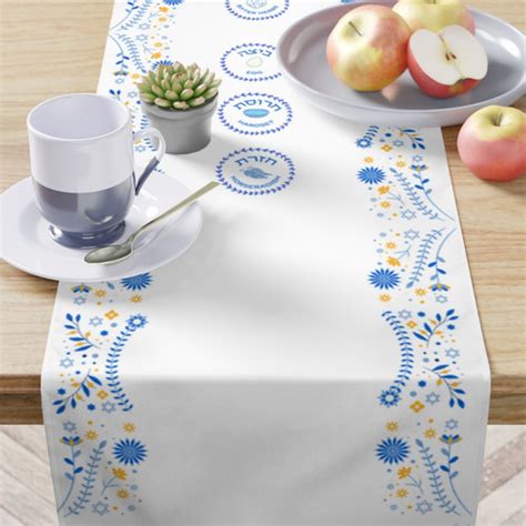 Personalized Passover Symbols Table Runner Oyjoy