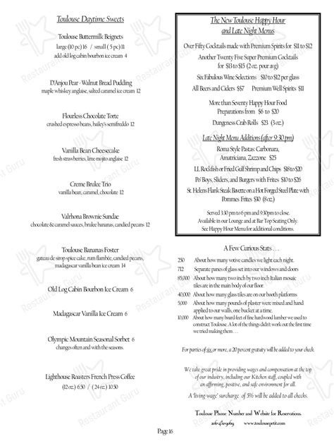 Menu At Toulouse Petit Kitchen And Lounge Restaurant Seattle