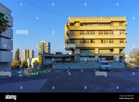 Haifa Israel December 22 2022 View Of A Deserted Brutalist Style