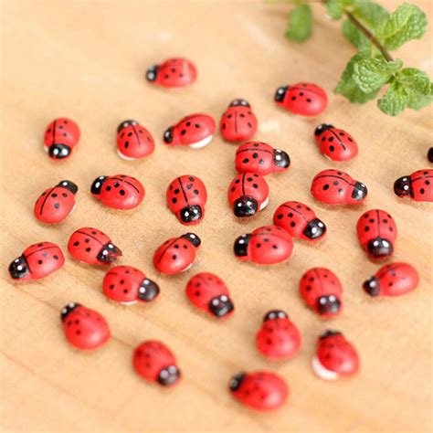10pcs Mini Cabochon Ladybug Fairy Garden Miniature Vicedeal