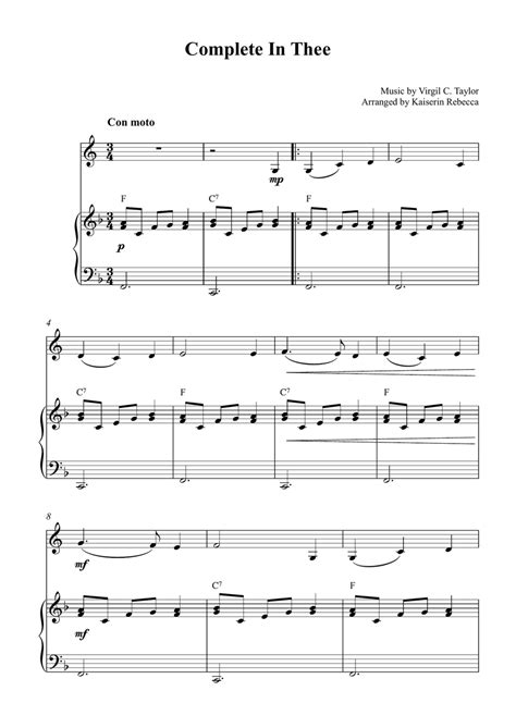Complete In Thee Piano Horn Solo Early Intermediate Digital Sheet
