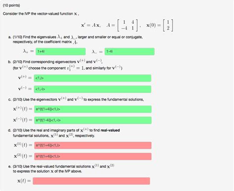 Solved Consider The Ivp The Vector Valued Function X X