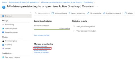 Modifying The Attribute Mapping In Api Driven Provisioning To On Premises Active Directory