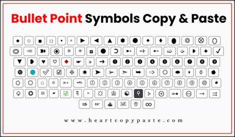 Bullet Point Symbols ☛⇛⭖⬧♨ ♦️ Copy Paste
