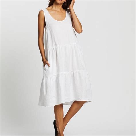 Assembly Label Tiered Linen Dress Bnwt Size Depop