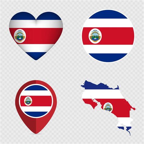 Costa Rica Flag Icons Pack Illustration 54334931 Vector Art At Vecteezy