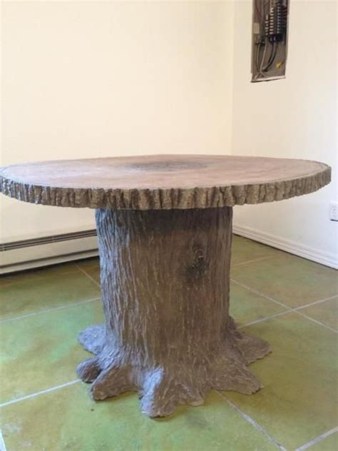 Tree Bark Concrete Table Top And Base Concrete Countertops Concrete
