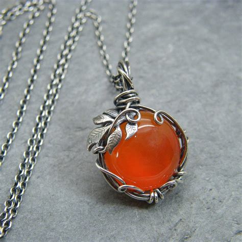 Carnelian Necklace Etsy