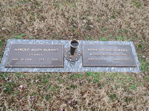 Anna Lucille Brockman Durant 1924 2000 Find A Grave Memorial