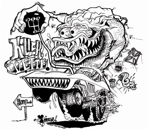 Johnny Ace Original Art Rat Fink Monster Ed Big Daddy Roth Mini Bike