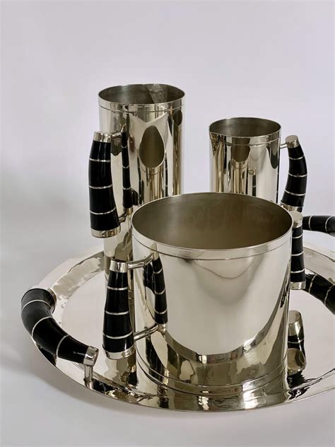 Chubut Champagne Bucket Alpaca Silver And Black Horn For Sale At 1stdibs