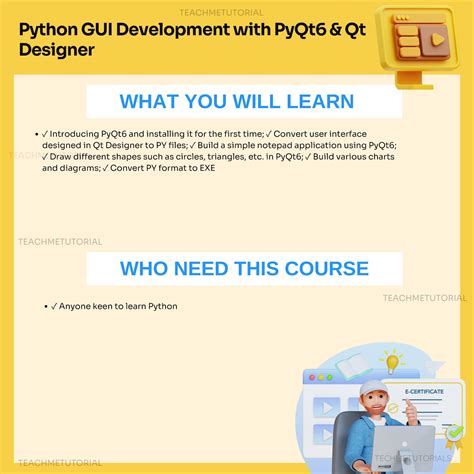 Python Gui Development With Pyqt6 And Qt Designer Essential Skills Etsy