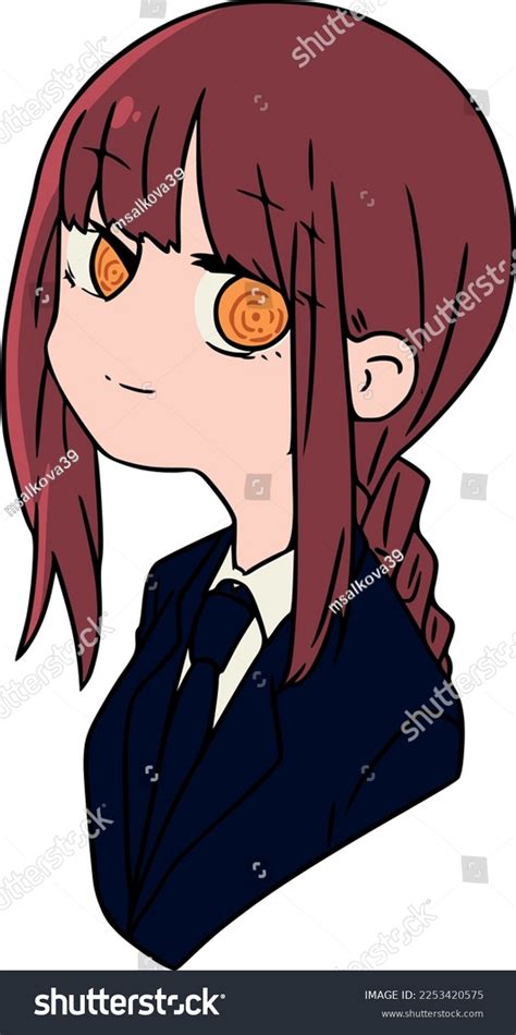 Anime Girl Red Hair Yellow Eyes Stock Vector Royalty Free 2253420575 Shutterstock